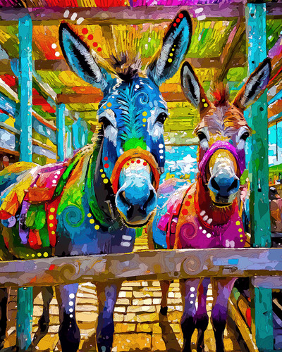 The Stalled Donkeys Mini Print (Ltd. Edition) | Dean Russo Art