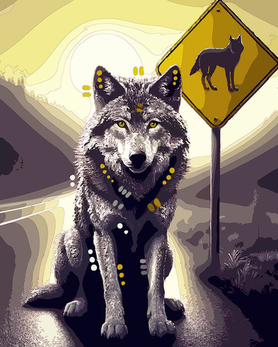 The Wolf Crossing Mini Print (Ltd. Edition) | Dean Russo Art