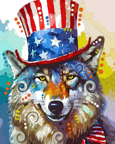 The American Wolf Mini Print (Ltd. Edition) | Dean Russo Art