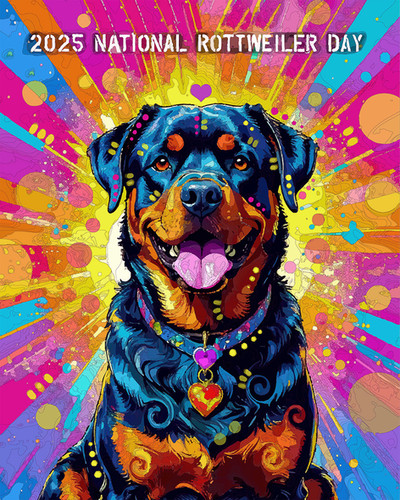 The 2025 National Rottweiler Day Mini Print (Ltd. Edition) | Dean Russo Art