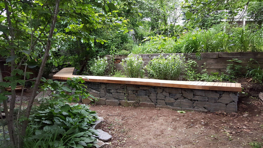 Gabion Wall Bench Completed