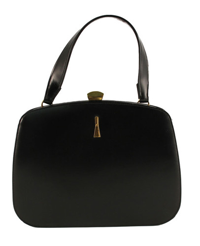 Dofan France Black Leather Kelly Purse | sensationwear