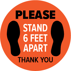 Safety Orange COVID-19 Floor Decal | Matrix Department