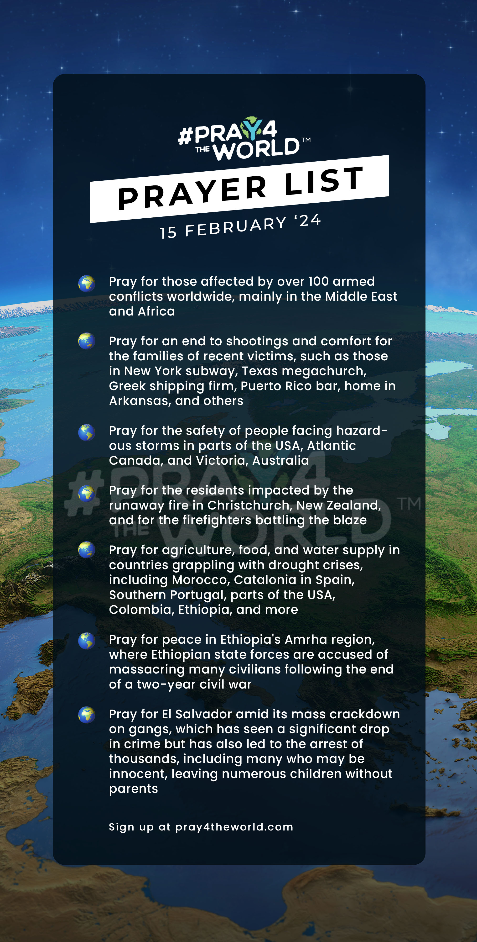 Prayer List | #Pray4theworld