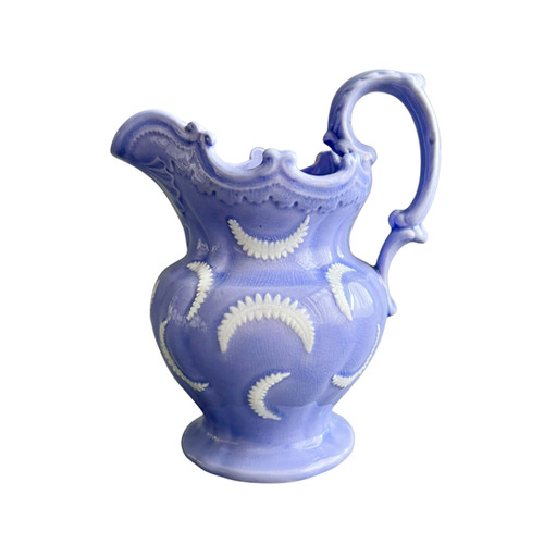 Samuel Alcock small jug / pitcher, lilac with white sprigs, ca 1830 ...