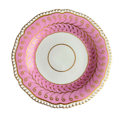 H&R Daniel plate, 2nd Gadroon, pink swirl patt. 4404, ca 1828 ...
