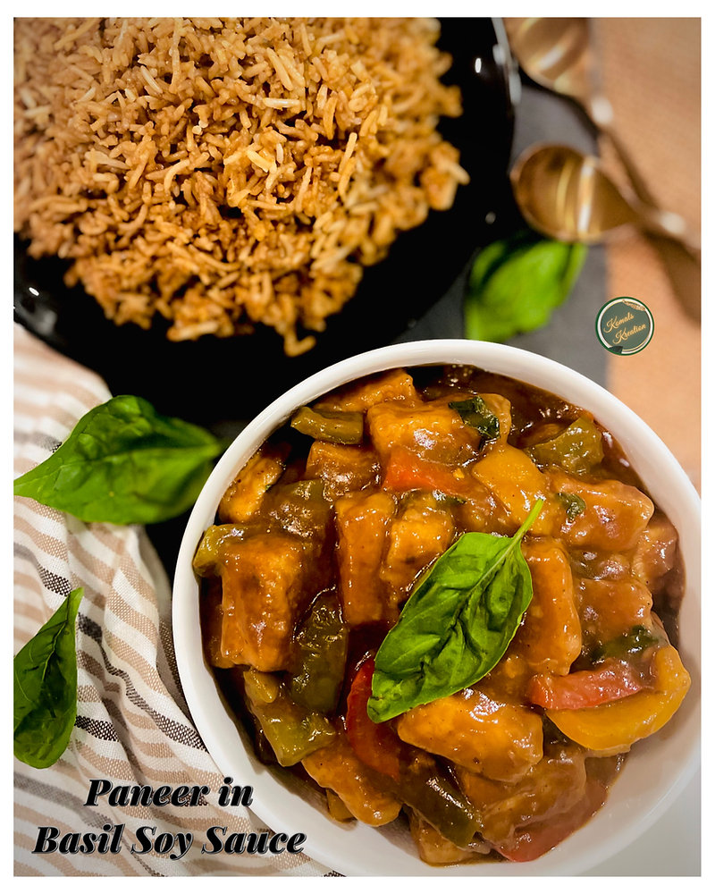 Paneer in Basil Soy Sauce