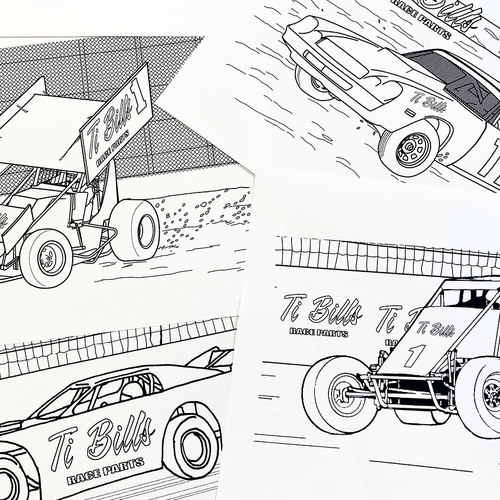 dirt track car coloring pages