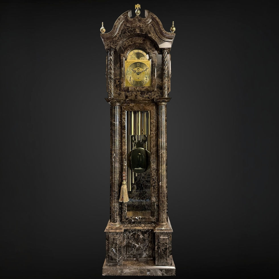 Custom Made: Emperador Marble Grandfather Clock | CJ Clocks