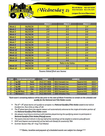 SCHEDULES | Three Rivers TAP