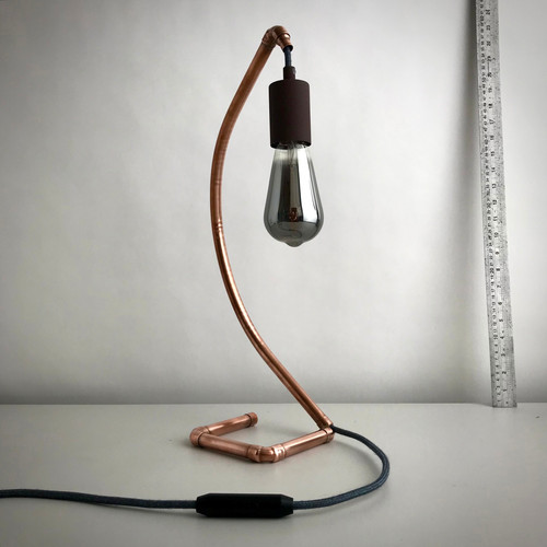 C-table lamp / Rust painted lampholder withThis beautiful hand made ...