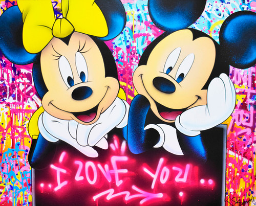 Tableau Peinture Minnie Mouse Pop Art Coloré - Peinture Disney Street ...