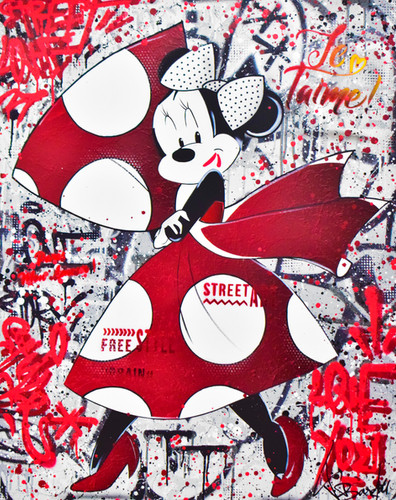 Modern Minnie Mouse Pop Art Painting - Walt Disney Street Art Design ...