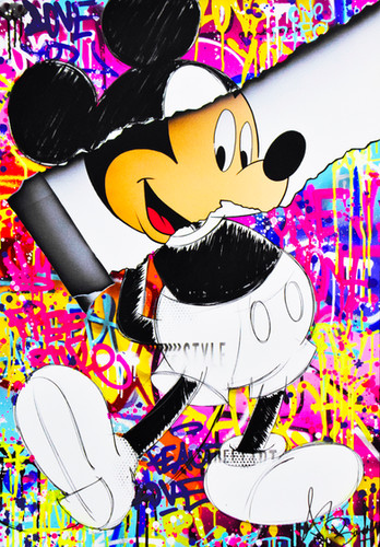 Oeuvre d'Art Ripped Mickey Mouse Pop Art Graffiti Contemporain ...