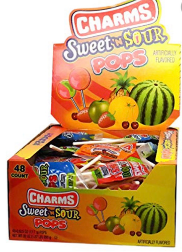 Charms Sweet n Sour Pops - 8 Lollipops | Sweet Candy Café