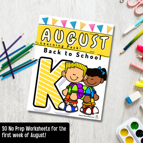 August Back to School Worksheets Pack! | Mama Melissa