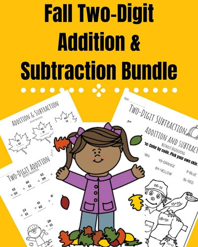 Fall 2 Digit Addition Bundle | Mama Melissa