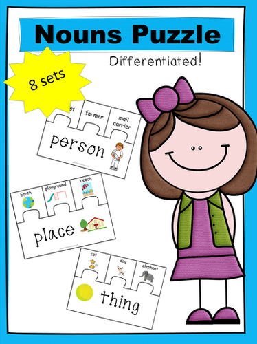 Nouns Puzzles (Person-Place-Thing)Rompecabezas | Mama Melissa