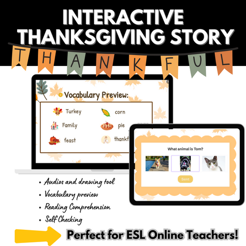 Thanksgiving Interactive Story K-2 Genially | Mama Melissa