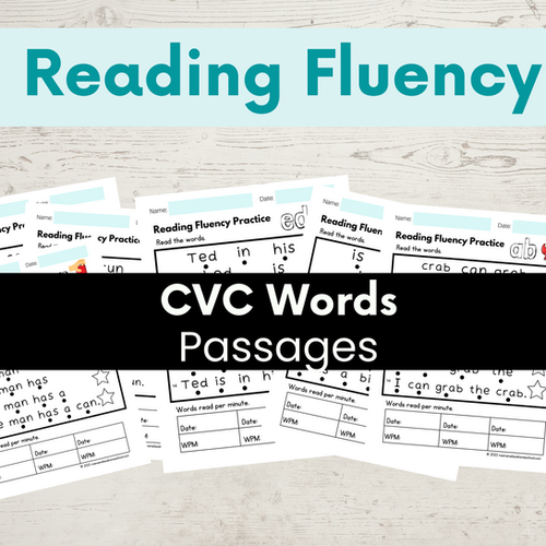 Timed Reading Fluency Passages | CVC Words | Mama Melissa
