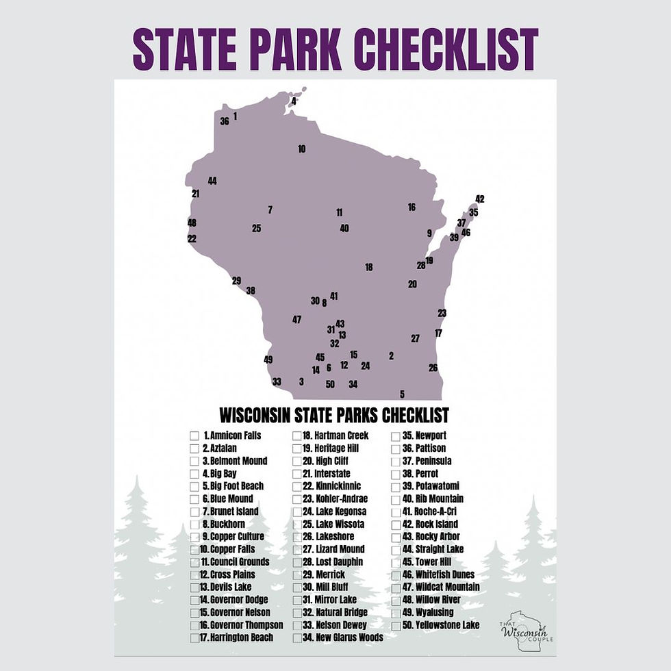 Wisconsin State Park Checklist | ThatWisconsinCouple