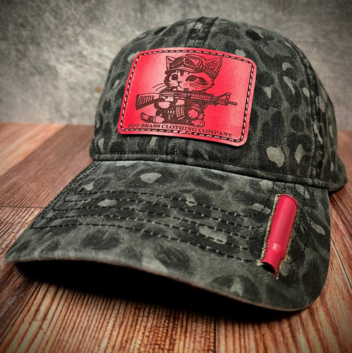 Raspberry AR Kitten - Black Leopard Hidden High Ponytail Dad Hat ...