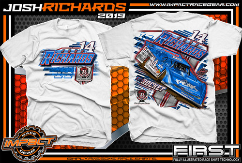 2019 Josh Richards White Car Shirt | josh-richards-racing