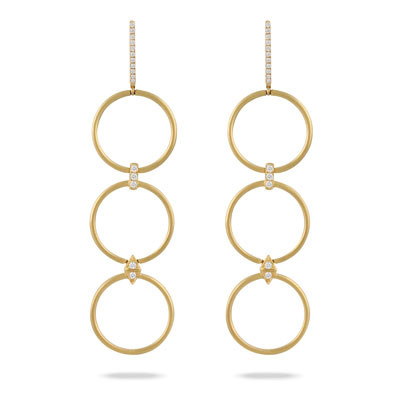 DOVES FIBONACCI 18K YELLOW GOLD DIAMOND EARRING | Gause and Son