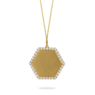 DOVES FIBONACCI 18K YELLOW GOLD DIAMOND PENDANT | Gause and Son