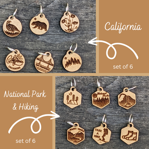 Wooden Stitch Markers set of 6 | NancyBatesDesigns