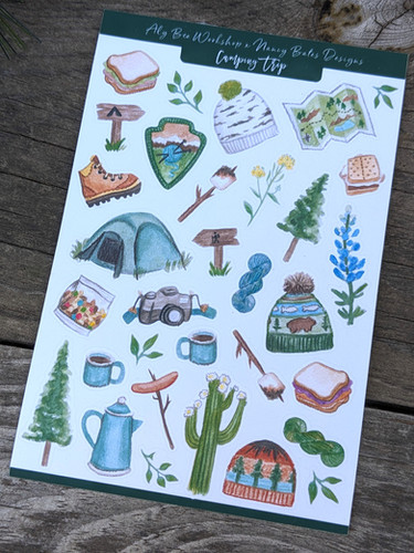 National Park and Camping Sticker Sheet | NancyBatesDesigns
