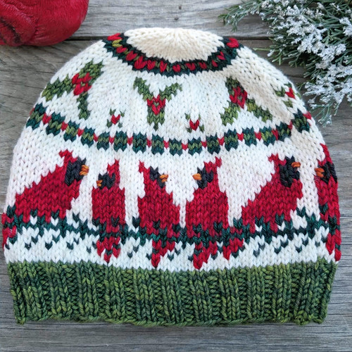 Yuletide Cardinals Beanie Pattern | NancyBatesDesigns