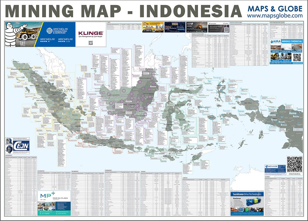 Mining Map - Indonesia 2023 (ADV) | mapsglobespecialist