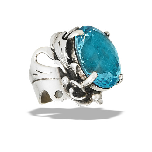 Fancy Shank Blue Topaz Ring | Genesis Fine Jewelry