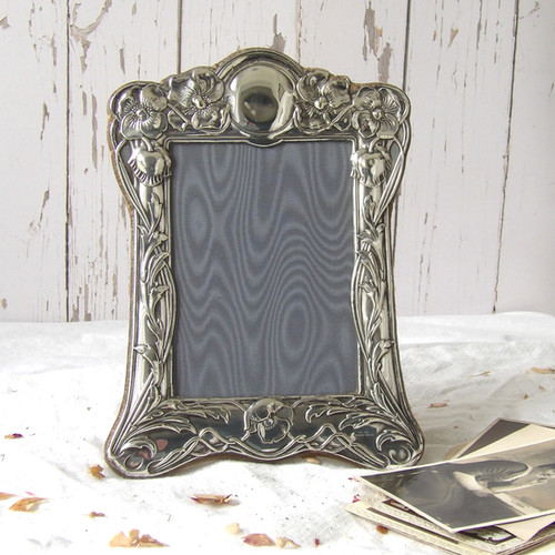 Vintage Floral Silverplate Photo Frame | Milner & Pearce