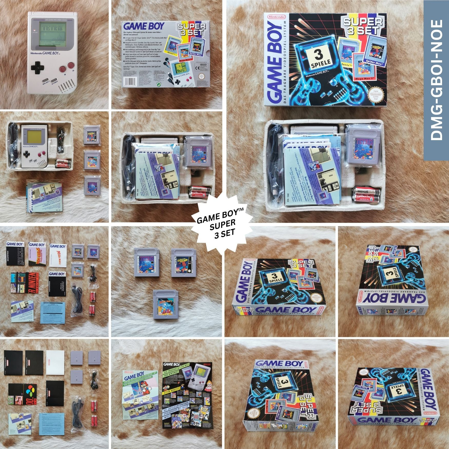 Game Boy™ Console - Super 3 Set (Tetris, Mega Man II, The Amazing ...