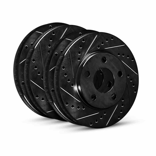 R1 - MKV A90 E Drilled & Slotted Black Brake Rotor Set