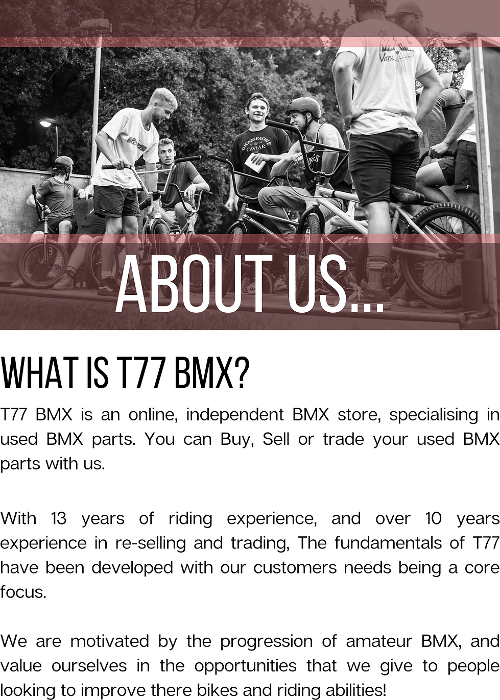 ABOUT US | T77BMX