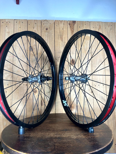 Profile Racing Custom BMX 22" Cassette Wheelset - Polished / Black ...