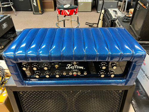Kustom 200 Blue Sparkle Tuck & Roll Amp Guitar Head | dtown