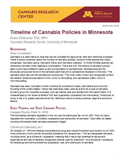 Timeline of Cannabis Policies in Minnesota