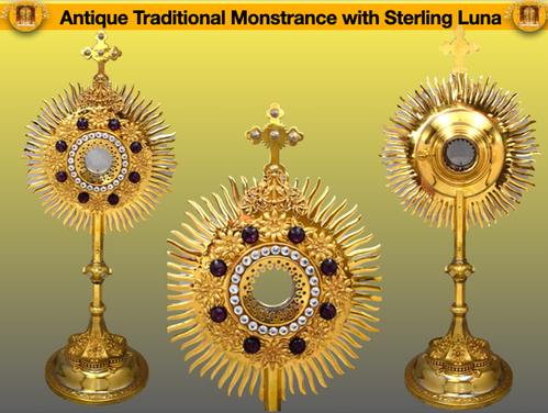 Antique Traditional Monstrance with Sterling Luna | Mitchell's Plating