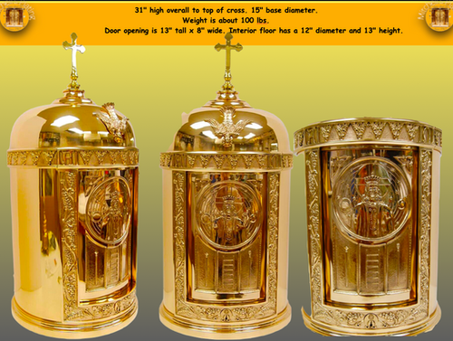 24kt Gold Large Vintage Bronze Tabernacle | Mitchell's Plating