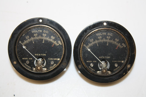 Weston Panel Meter DC Volts Dual Range 0-3VDC and 0-100VDC Pair ...