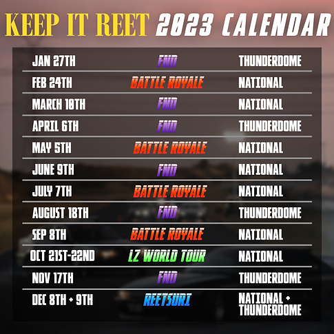 EVENT CALENDAR | Keep It Reet | Australia