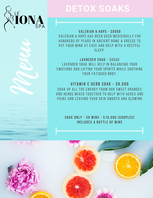 SPA MENU | Ionacups