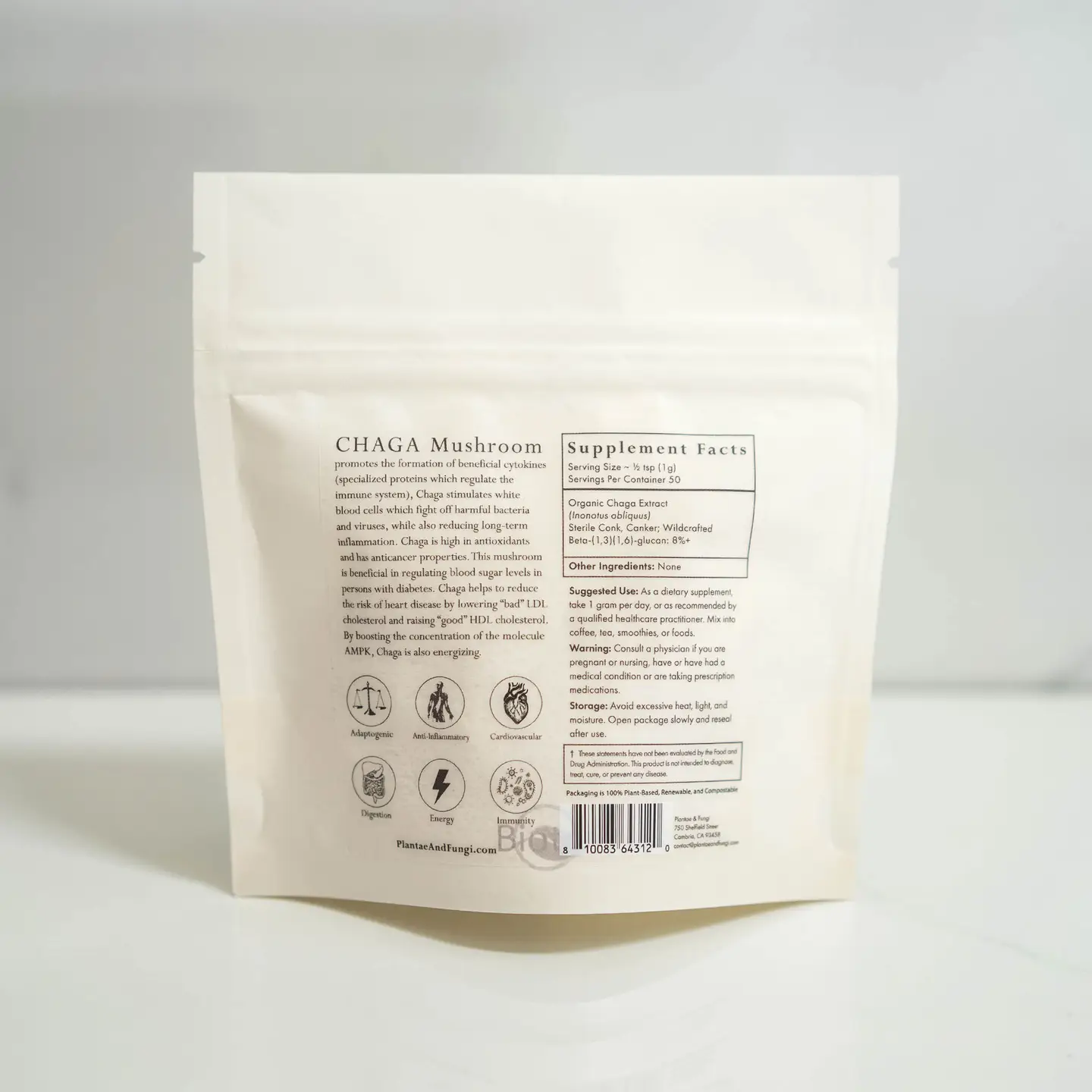 Organic Chaga Mushroom Extract Powder | Mater Mushrooms