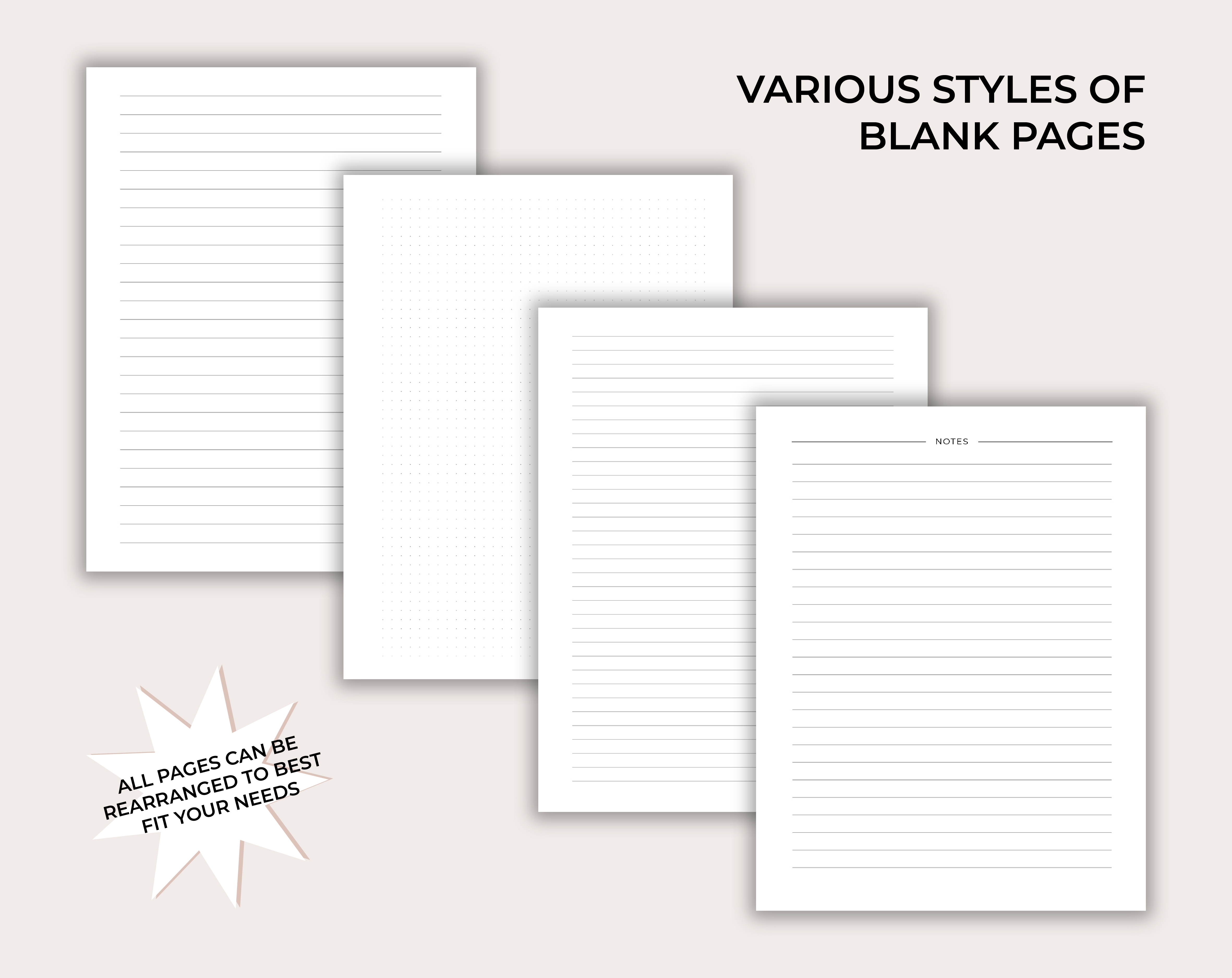 Paper & Party Supplies Dark Mode Journal Goodnotes Digital Daily Moon ...