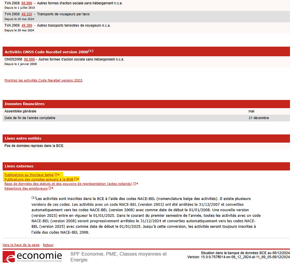 Comment trouver une ASBL à la BCE et au Moniteur belge