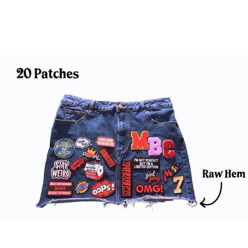 Skirt W. Patches | MY BLVCK CLOSET